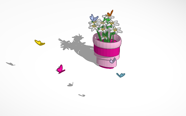 3D design Vase with flowers - Tinkercad