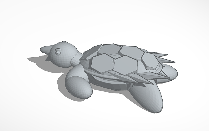 3D design Hawksbill sea turtle - Tinkercad
