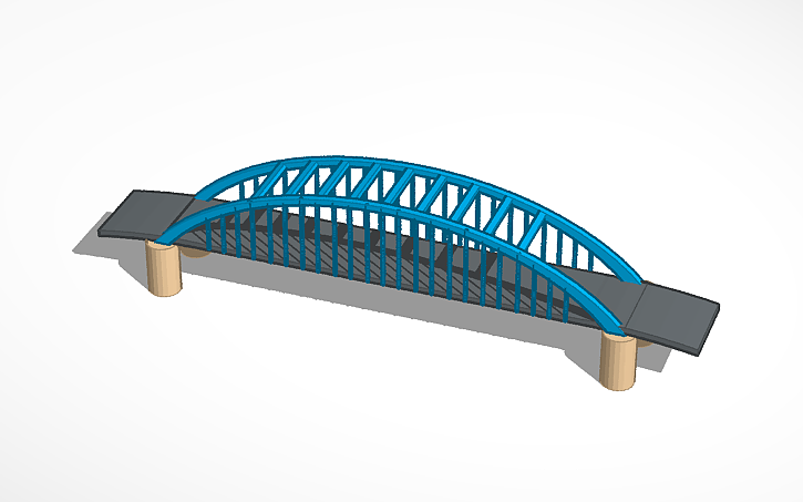 3D design Tied Arch Bridge - Tinkercad