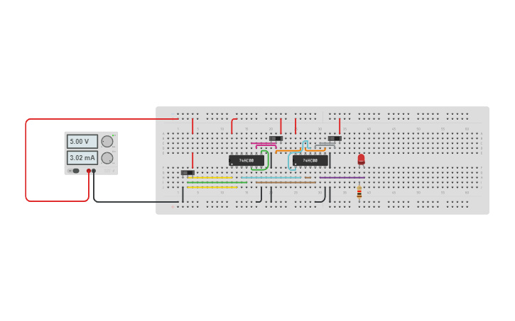 Circuit design Function using NAND gate - Tinkercad Circuit design Function using NAND gate - Tinkercad