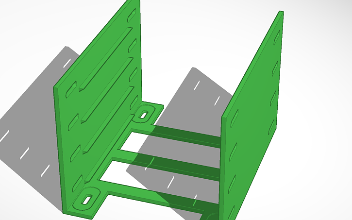 3D design 4x SSD Rack - 15mm spacing - Tinkercad