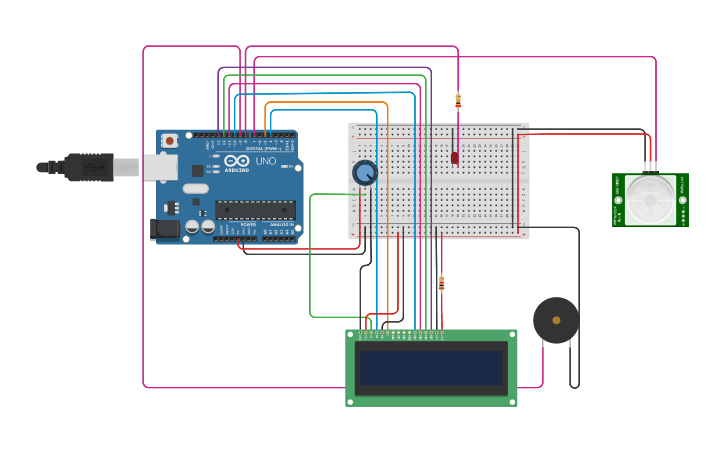 Circuit design Motion Sensor Final | Tinkercad