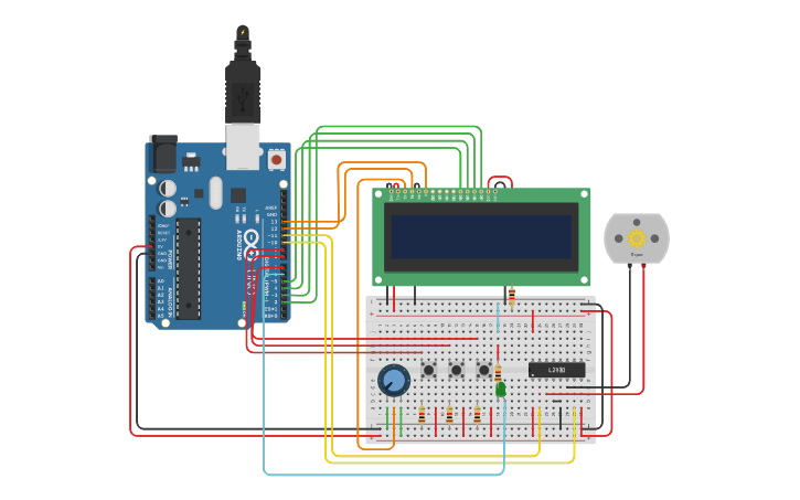 Circuit design Ascensor 3 plantas lcd no i2c - Tinkercad