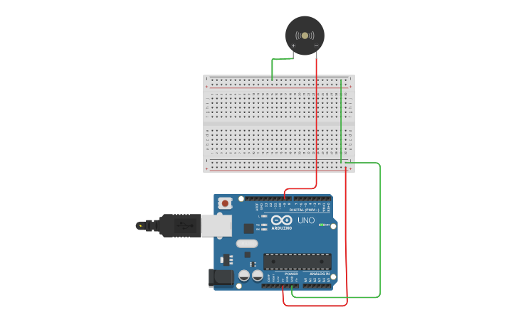 Circuit design Buzzer - Tinkercad