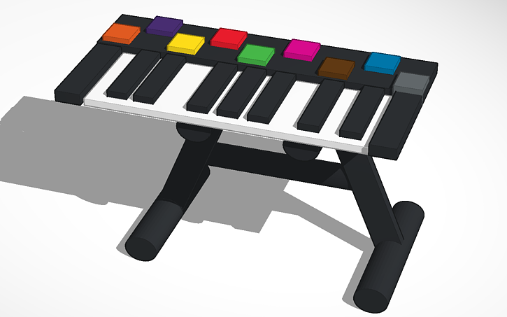 3D design Piano keyboard and stand - Tinkercad