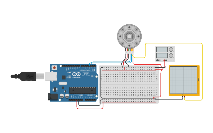 Circuit design encoder dc motor - Tinkercad