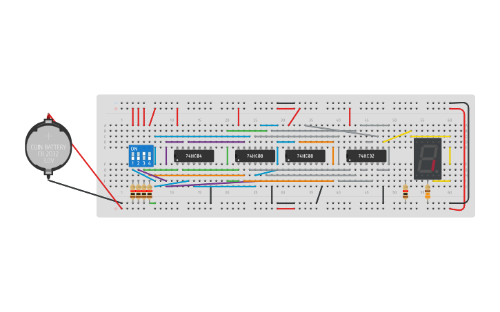 Circuit design Segmento letra c - Tinkercad