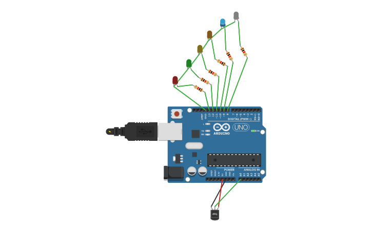 Circuit design Πρώτος αυτοματισμός Θερμοκρασία | Tinkercad
