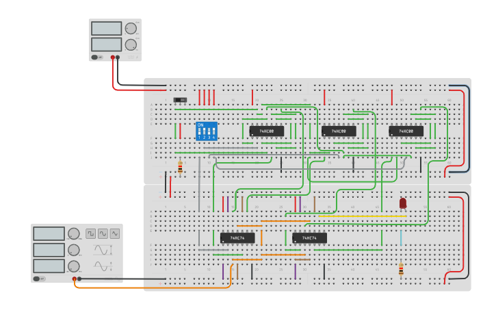 Circuit design Parallel In Serial Out Shift Register - Tinkercad