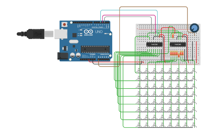 Circuit design RGB Led Matrix - Tinkercad