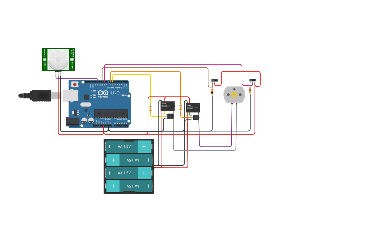 Circuit design Porte automatique de magasin V2 | Tinkercad