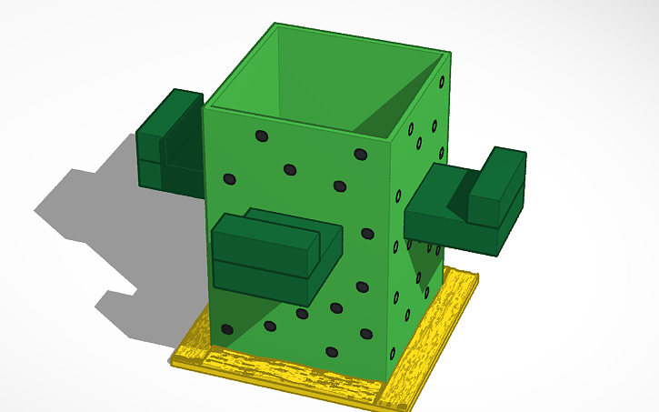 3D design Cactus Pencil/id Holder | Tinkercad