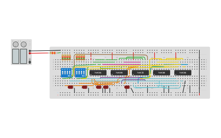 Circuit design 4 Bit Full Adder(PUBLIC) | Tinkercad