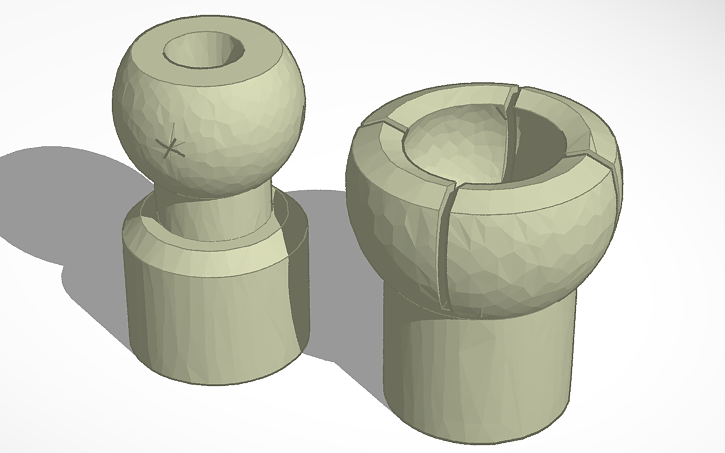 3D design ball joint pair - Tinkercad