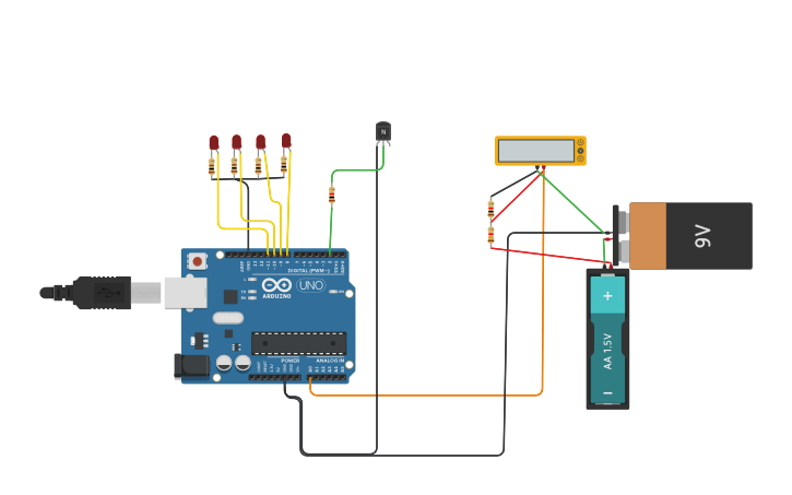 Circuit design Battery - Tinkercad