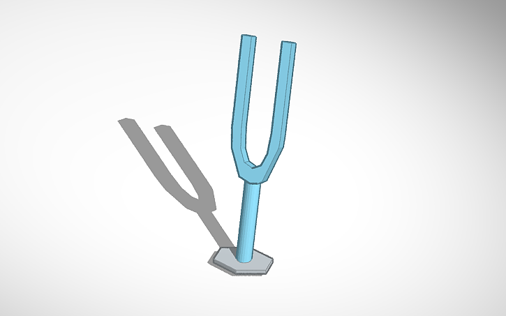 3D design black bolt tuning fork | Tinkercad