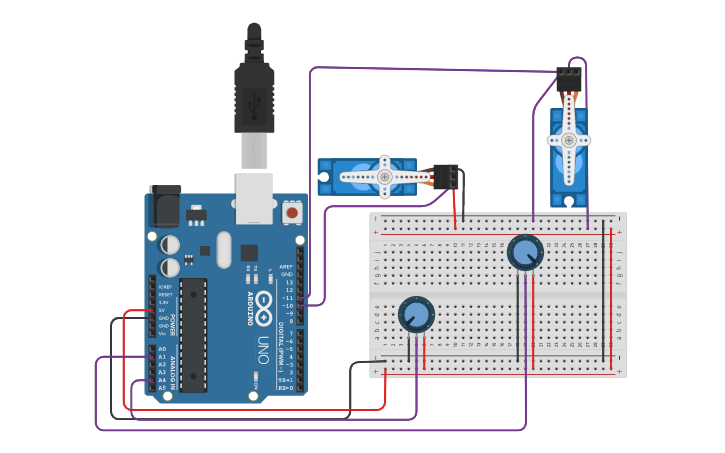 Circuit design JOYSTICK - Tinkercad