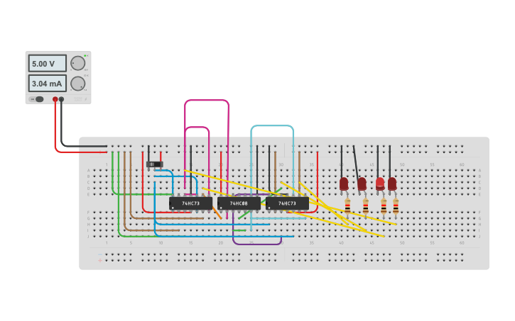 Circuit Design 4 Bit Synchronous Up Counter Tinkercad