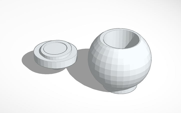 3D design Round jar with lid - Tinkercad