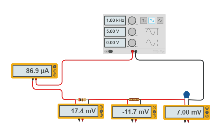 Circuit design RLC CA - Tinkercad