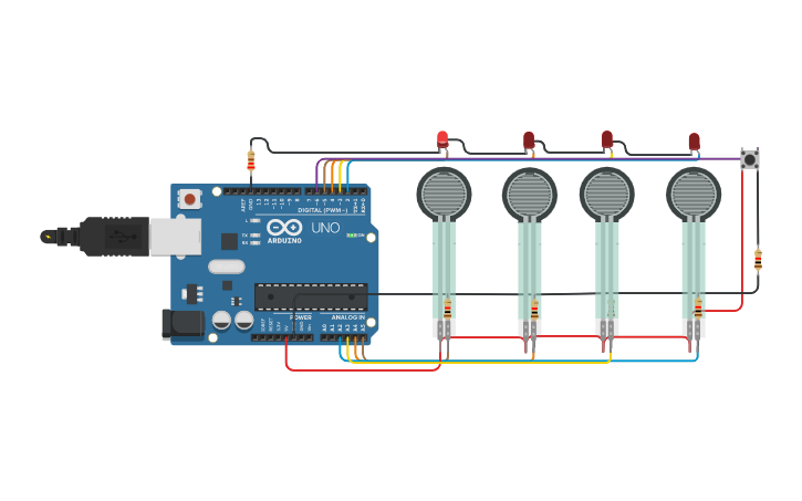 Circuit design Reaction Time Game - Tinkercad