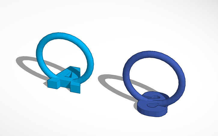 3D design girl's rings - Tinkercad