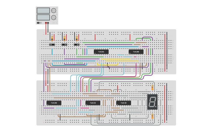 Circuit design LCD-INFIESTO-7-Segment Decoder Circuit - Tinkercad