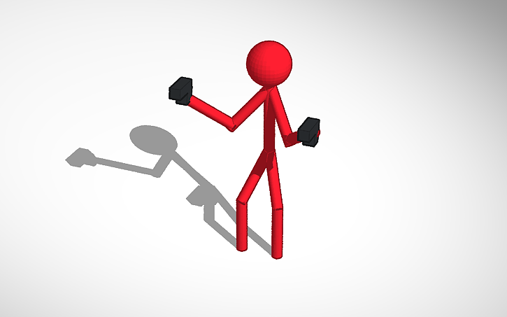 3D design Stickman with gun (use) - Tinkercad