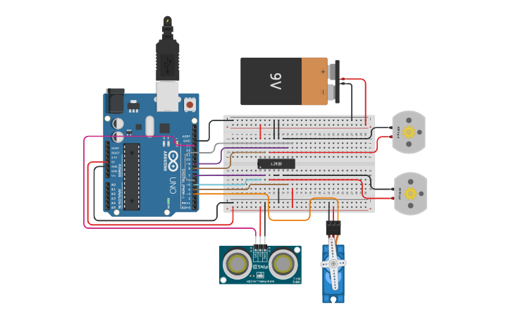 Circuit design ARDUINO CAR - Tinkercad