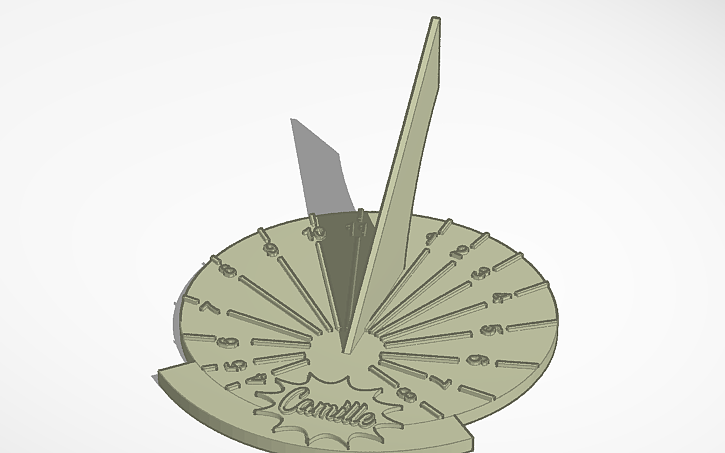 3D design Sun dial personalized Michigan - Tinkercad