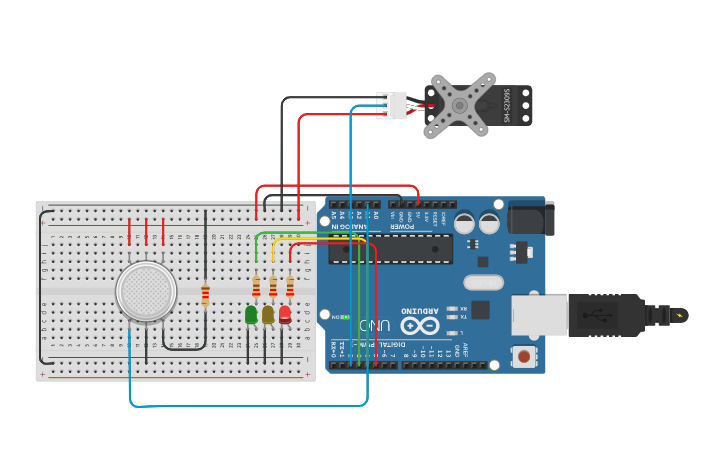 Circuit design Sensor de Gas | Tinkercad Circuit design Sensor de Gas | Tinkercad