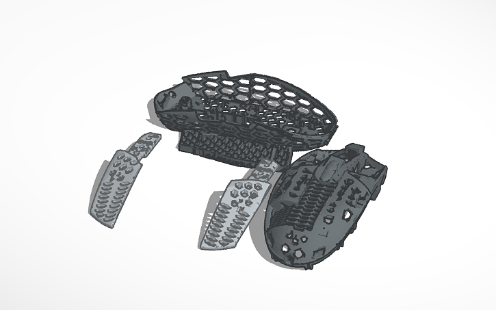 3D design universal mouse shell for long hands - Tinkercad