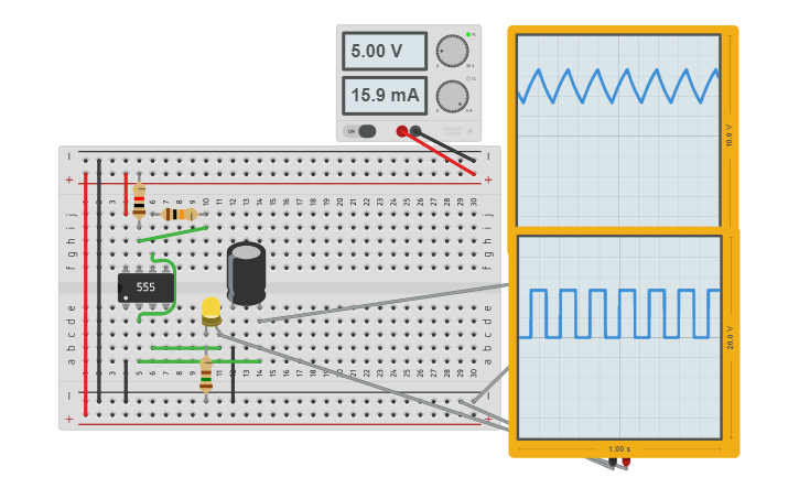 Circuit Design 555 Timer Blinker Tinkercad