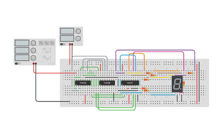 Circuit design Copy of SIS Display 7 segmenti (0-9)) - Tinkercad
