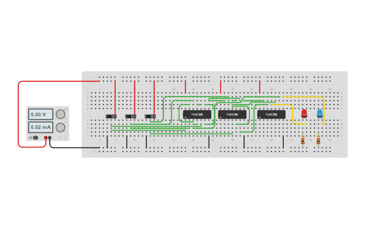 Circuit design Full adder using nand gates - Tinkercad