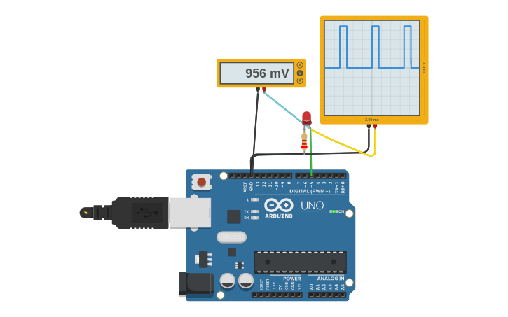 Circuit design PWM - Example 1 - Tinkercad