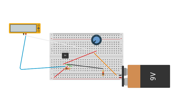 Circuit design voltage regulator - Tinkercad