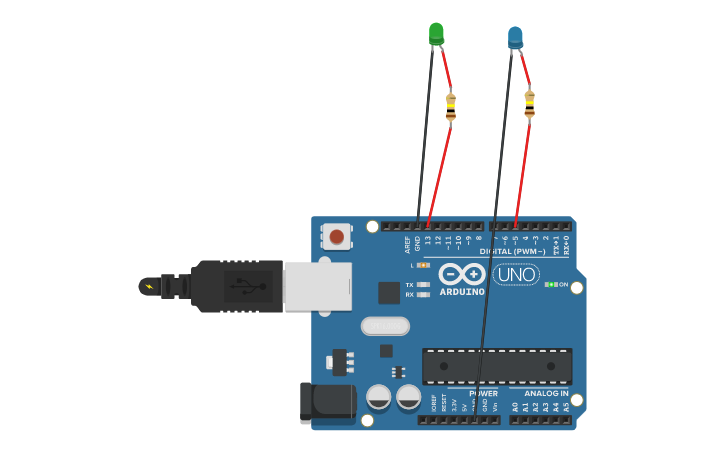 Circuit design Blinking LED | Tinkercad