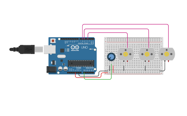 Circuit design motor - Tinkercad