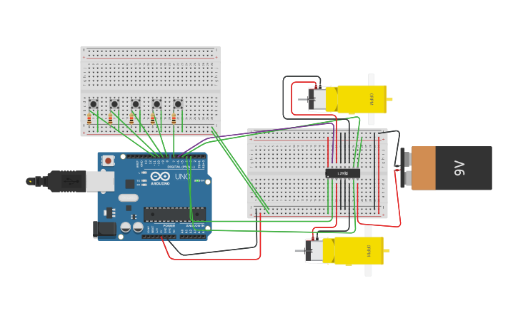 Circuit design motor 1234 - Tinkercad