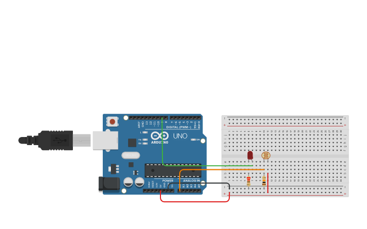 Circuit design L9_T3_Auto intensity street light controller - Tinkercad