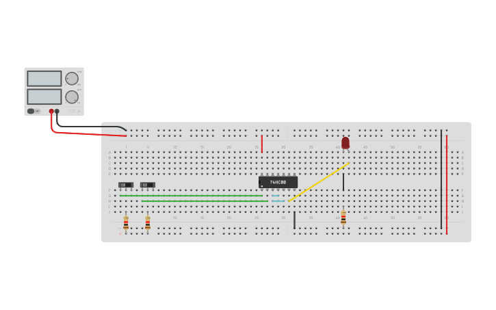 Circuit design AND(NAND) | Tinkercad