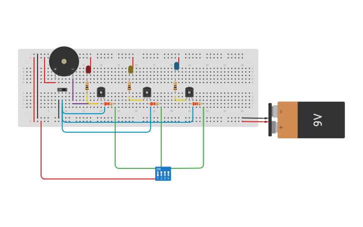 Circuit design water level indicator - Tinkercad