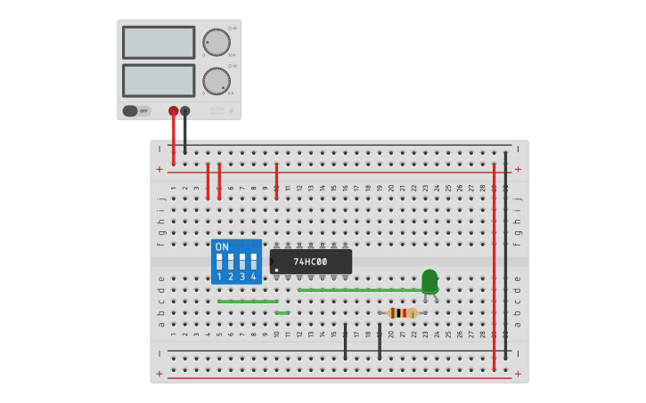 Circuit design NOT Gate using NAND | Tinkercad