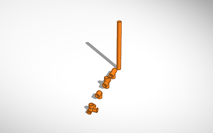 3D design 1/2" Sch40 Pipe and Fittings 1mm:1in - Tinkercad