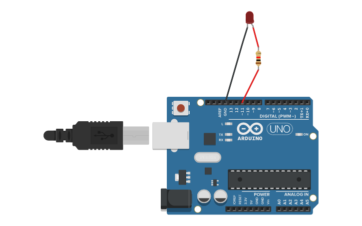 Circuit design Bucle While - Tinkercad