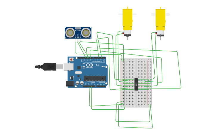 Circuit Design Obstacle Avoidance Robot Tinkercad