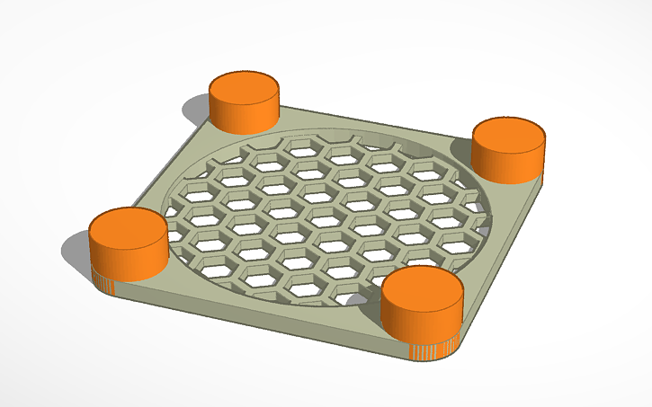 3D design modified 40mm grill for printer - Tinkercad