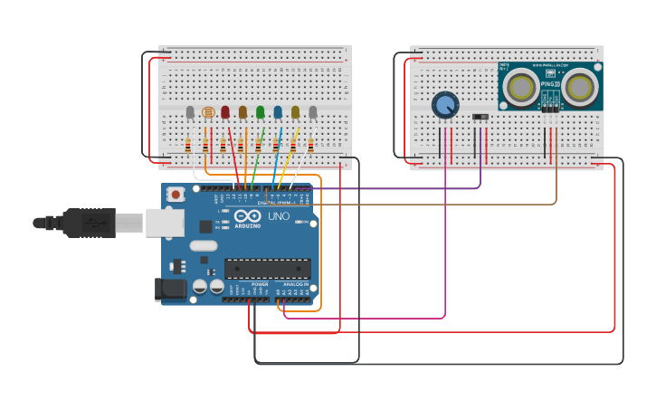 Circuit Design Controlling Lights Using Potentiometer And Serial