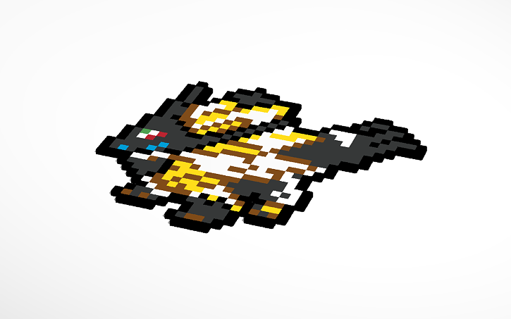 3D design Necrozma (Dusk Mane) - Pixel Art - Tinkercad